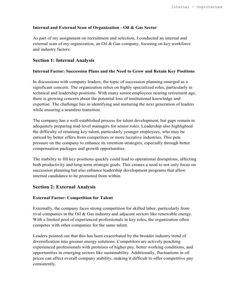 Oil & Gas Workforce Analysis: Succession & Talent Retention