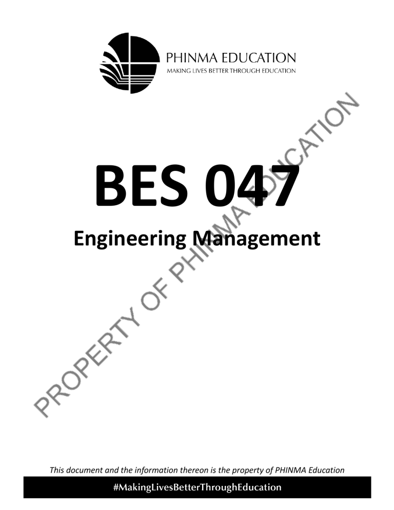 Engineering Management Syllabus & Activity Sheet
