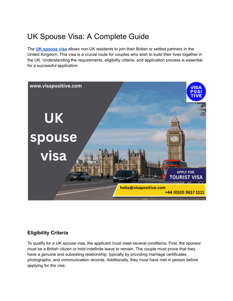 UK Spouse Visa: A Complete Guide to Requirements & Application