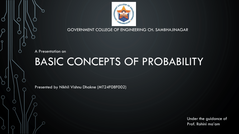 Basic Probability Concepts: Presentation