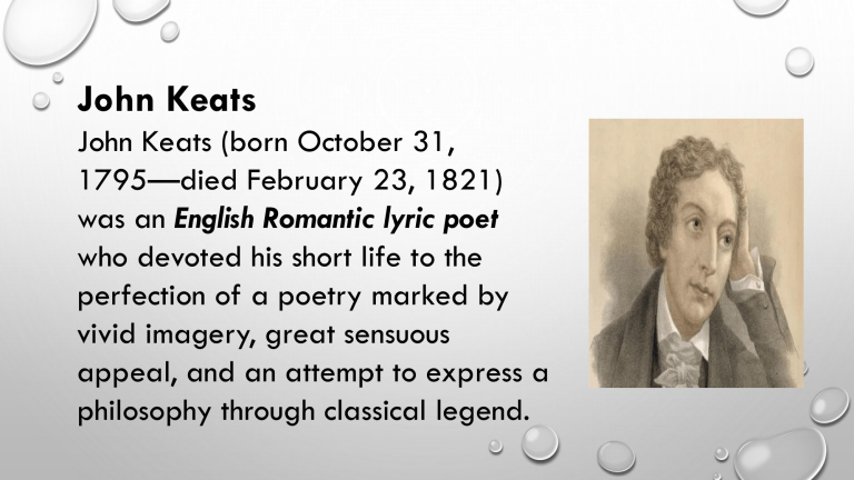 John Keats & Romantic Poetry: An Overview