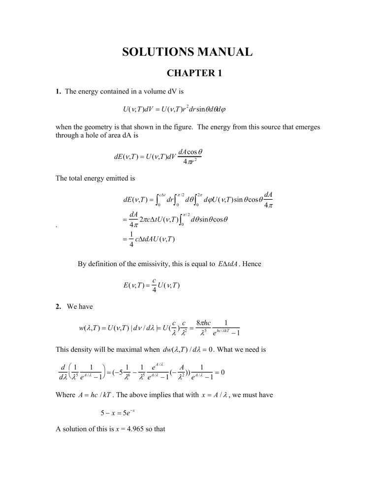 Physics Solutions Manual: Chapter 1