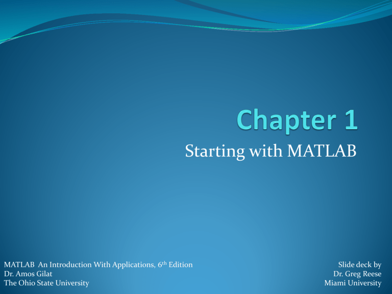 MATLAB Introduction: Basics, Arithmetic, and Variables