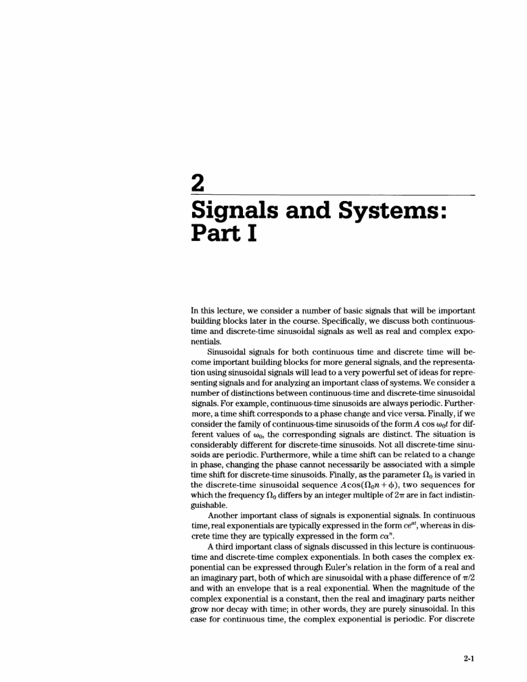 Lec02 Signal and System part I