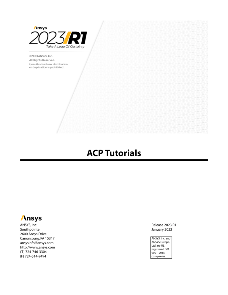 ACP Tutorials: ANSYS Composite Analysis Workshops
