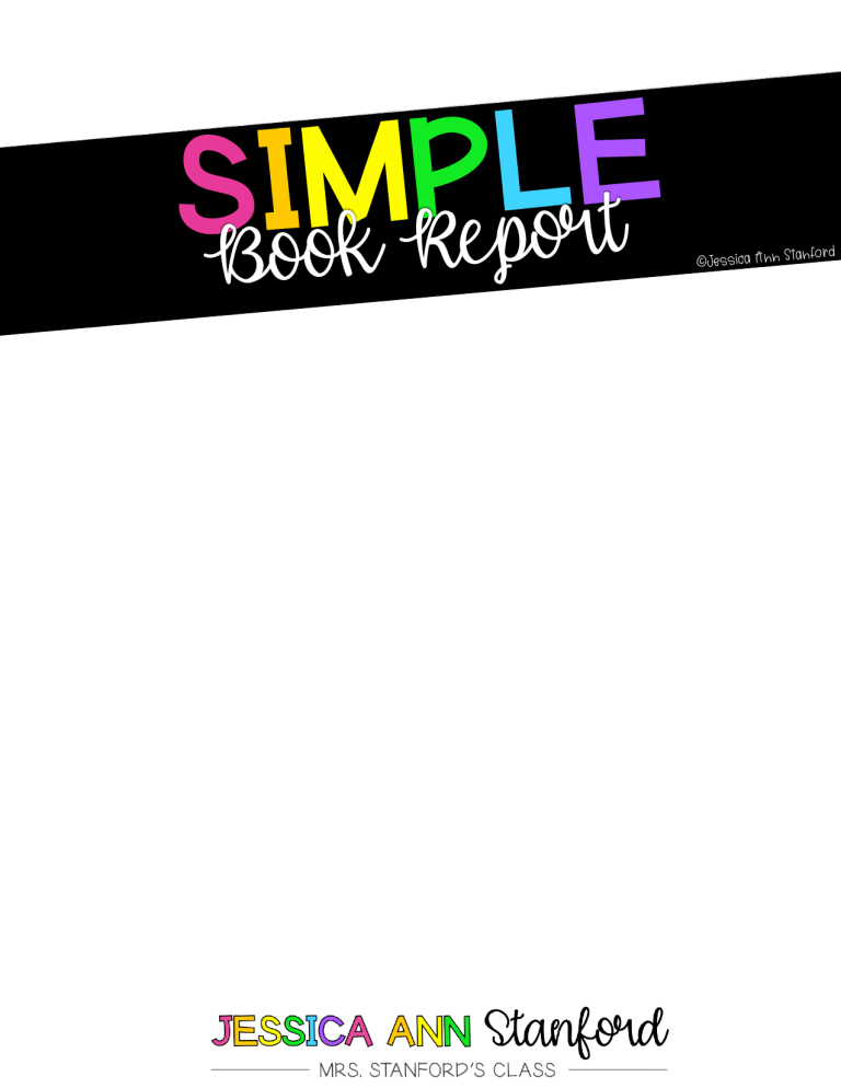 Simple Book Report Worksheet for Elementary School