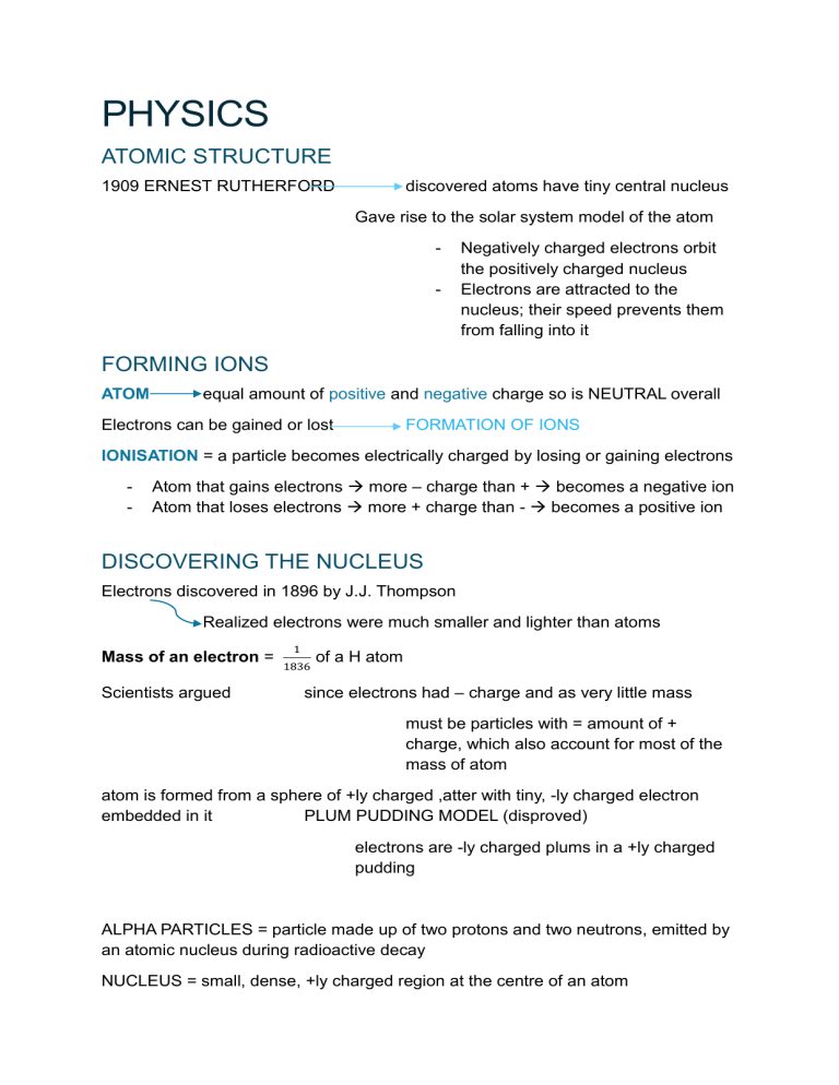 Atomic Structure: Rutherford Model & Ion Formation