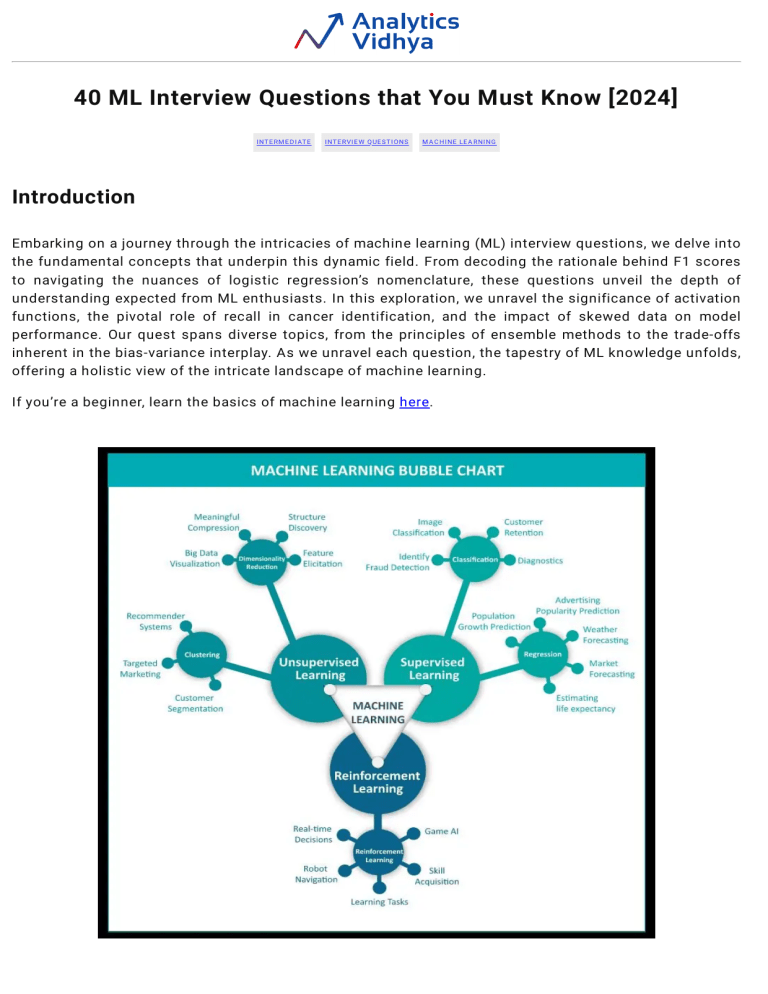 ML Interview Questions: Ace Your Machine Learning Interview