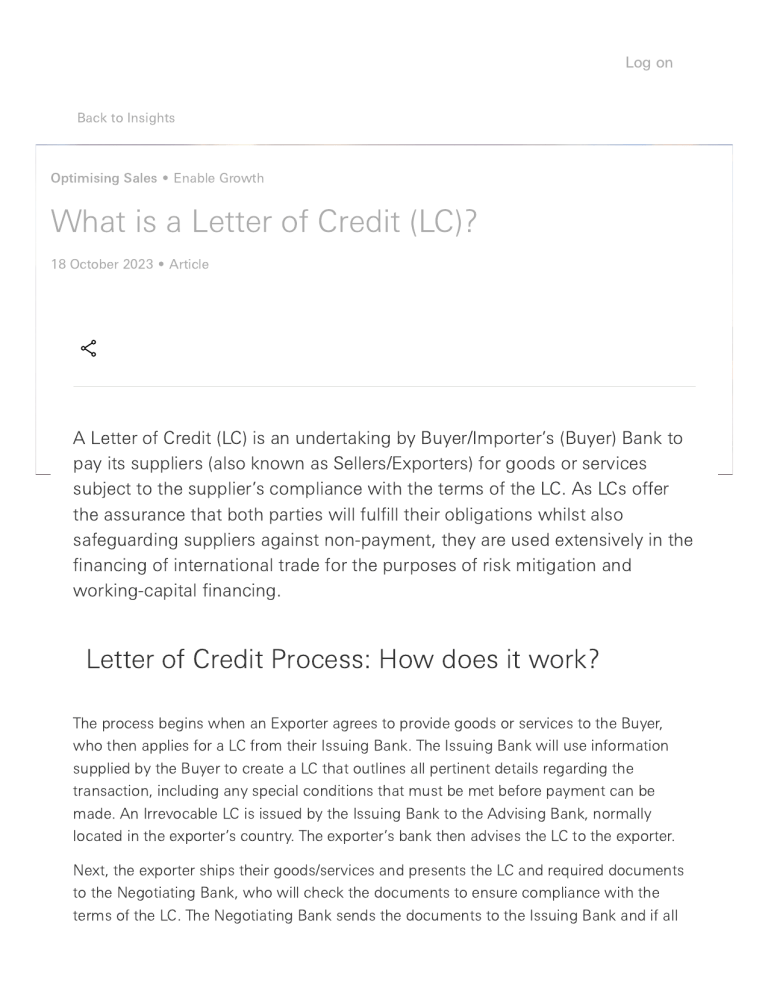 Letter of Credit (LC) Explained: Process, Types & Benefits