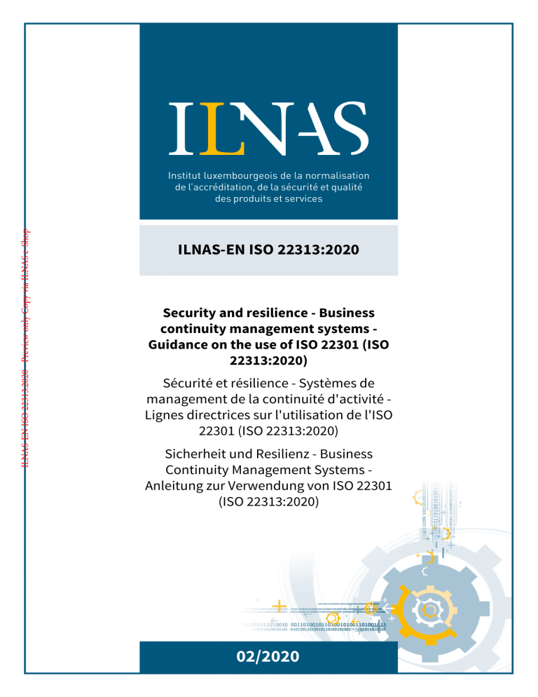 ISO 22313:2020 - Business Continuity Management Guidance