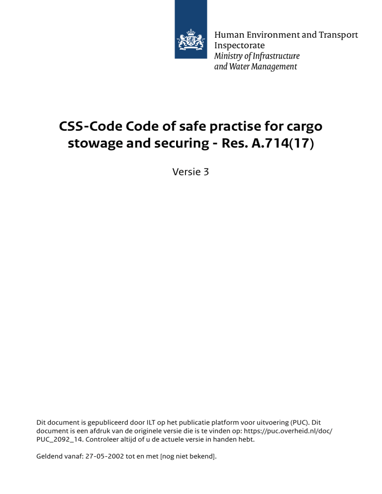 Cargo Stowage & Securing: CSS Code A.714(17) Guide