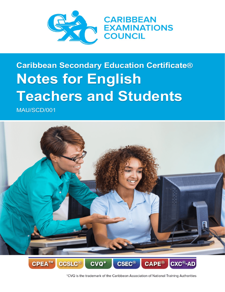 CSEC English SBA Notes for Teachers & Students