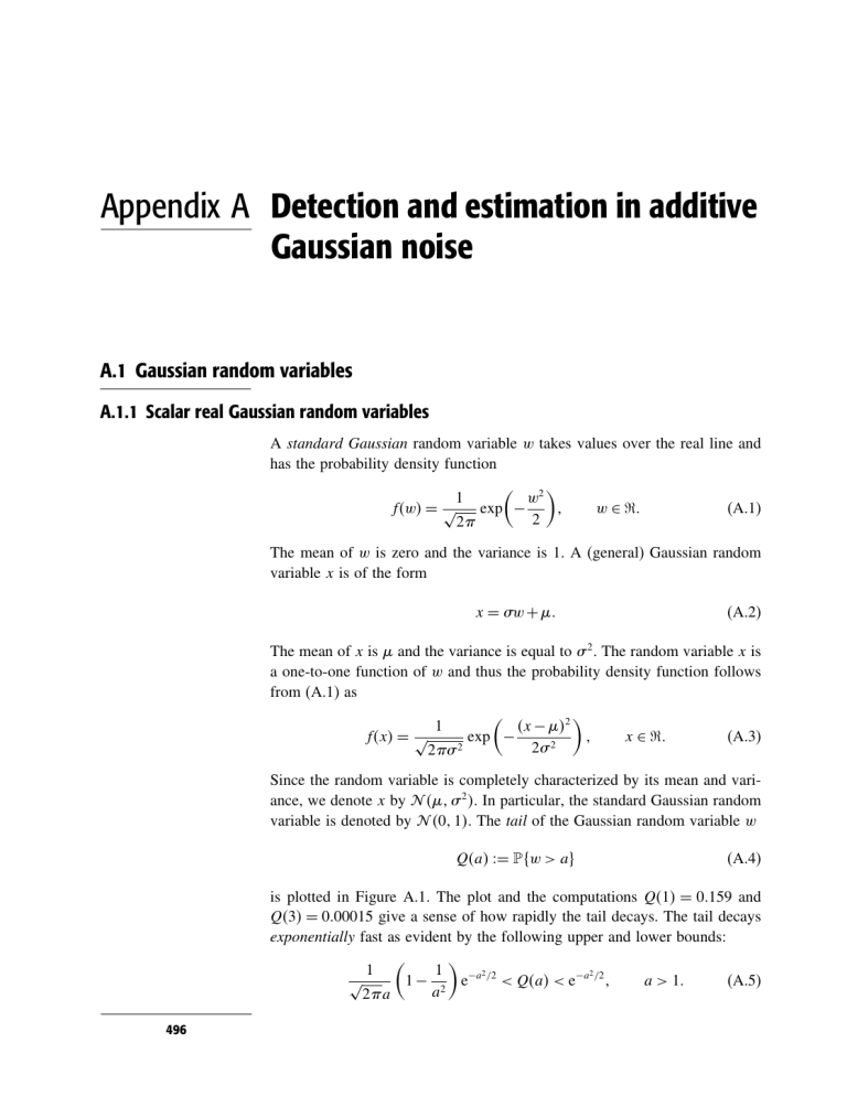 Gaussian Noise Detection & Estimation: Appendix A