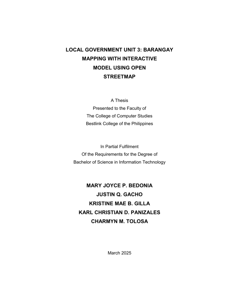 Barangay Mapping with OpenStreetMap: Interactive Model