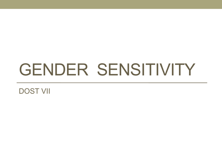 Gender Sensitivity: Understanding Sex and Gender Roles