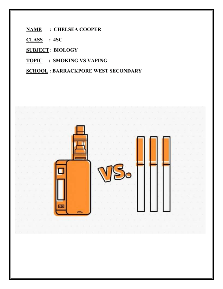 Smoking vs Vaping: Biology Report on Health Effects