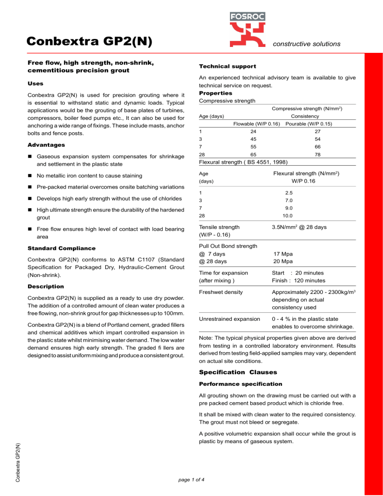 Conbextra GP2(N) Grout: Properties & Applications