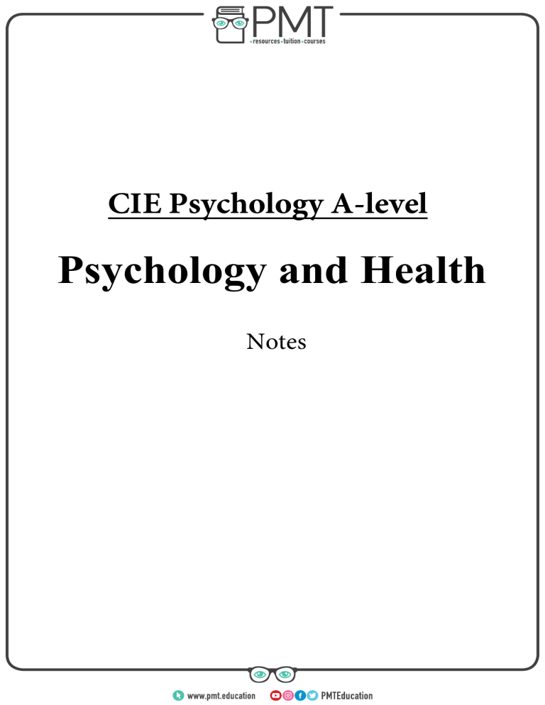 CIE Psychology A-Level: Health Notes