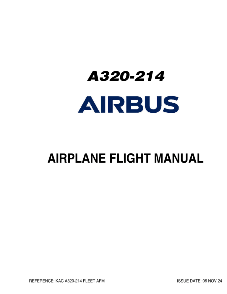 A320-214 Airplane Flight Manual | KAC Fleet AFM