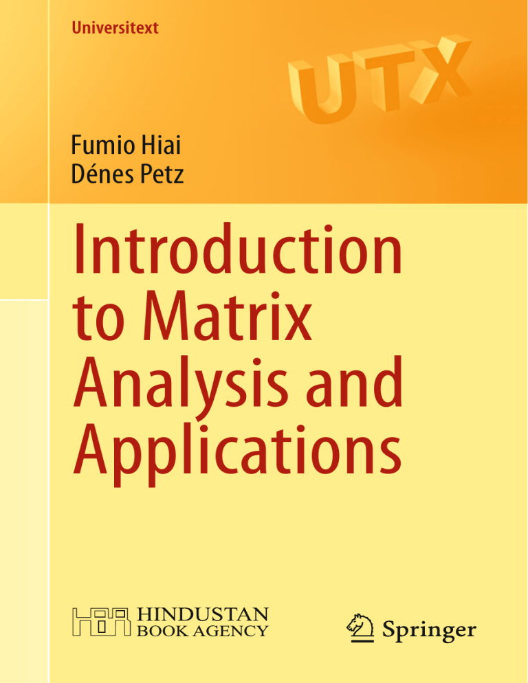 Matrix Analysis and Applications: Textbook