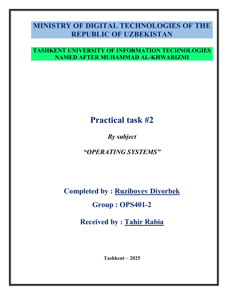 Operating Systems Practical Task #2: PowerShell Scripting Assignment