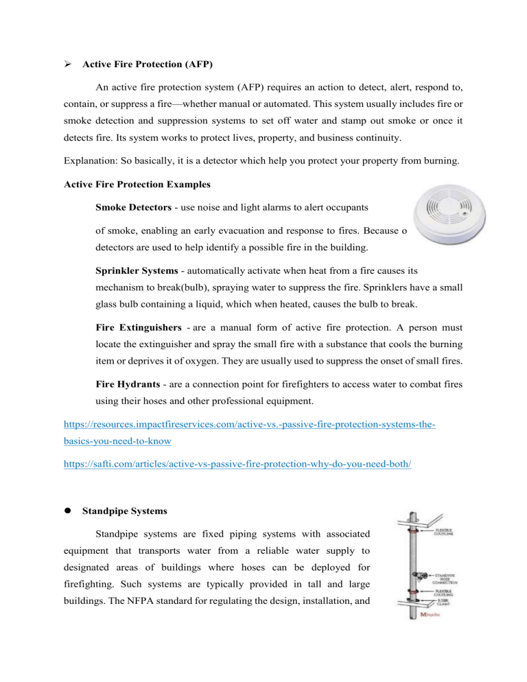 Active & Automatic Fire Protection Systems Overview