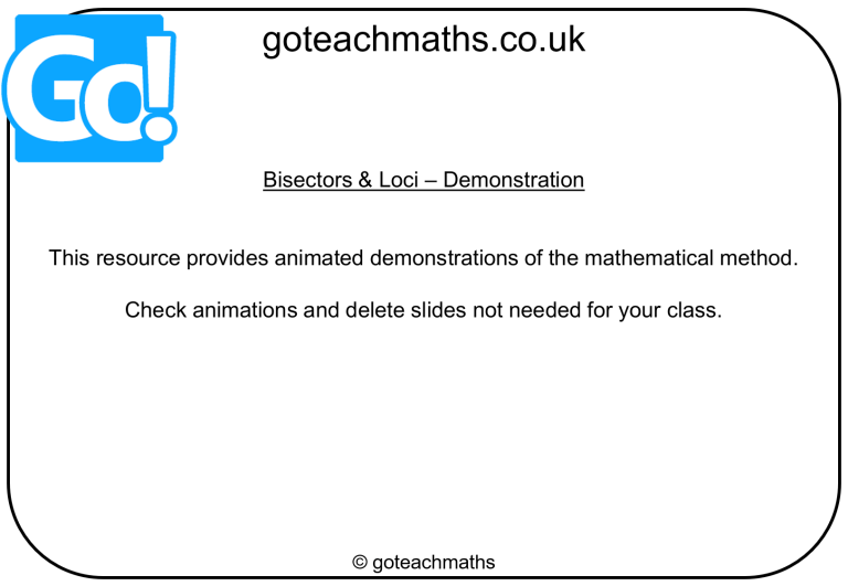Bisectors & Loci: Geometry Constructions & Demonstrations