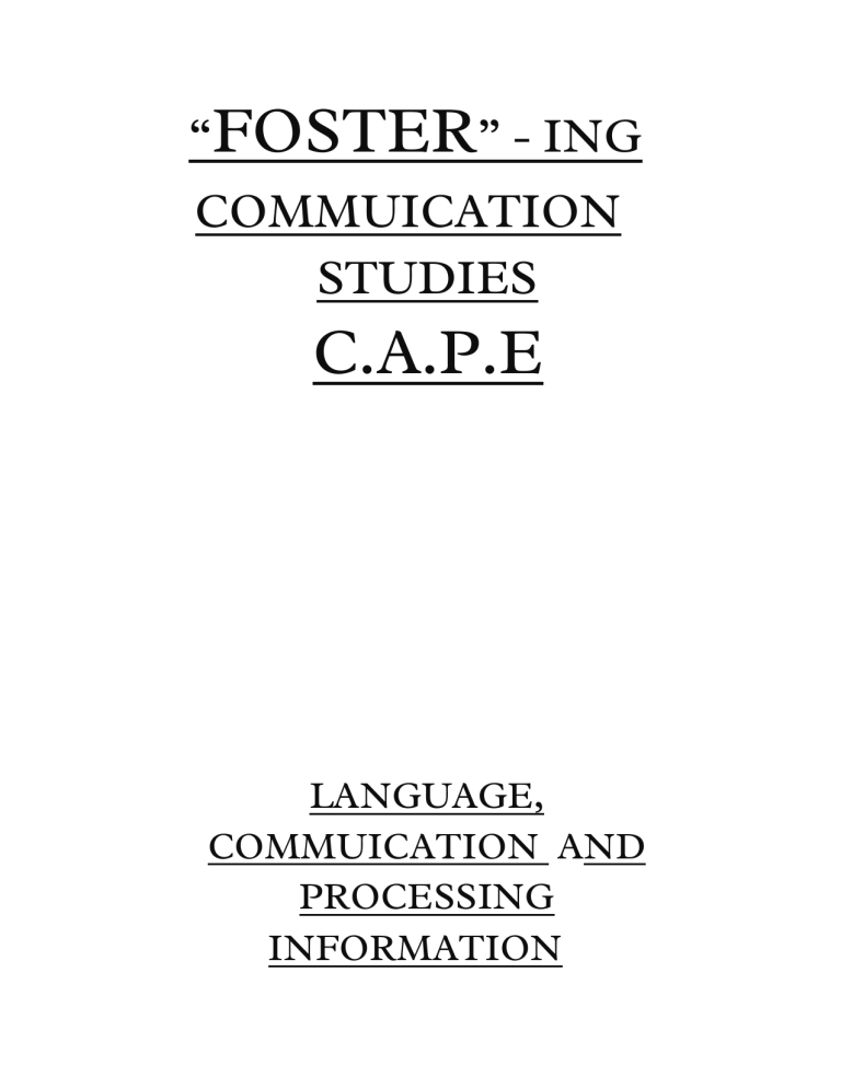 CAPE Communication Studies Worksheet: Modules 1-3