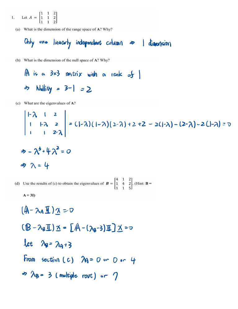 Linear Algebra Homework
