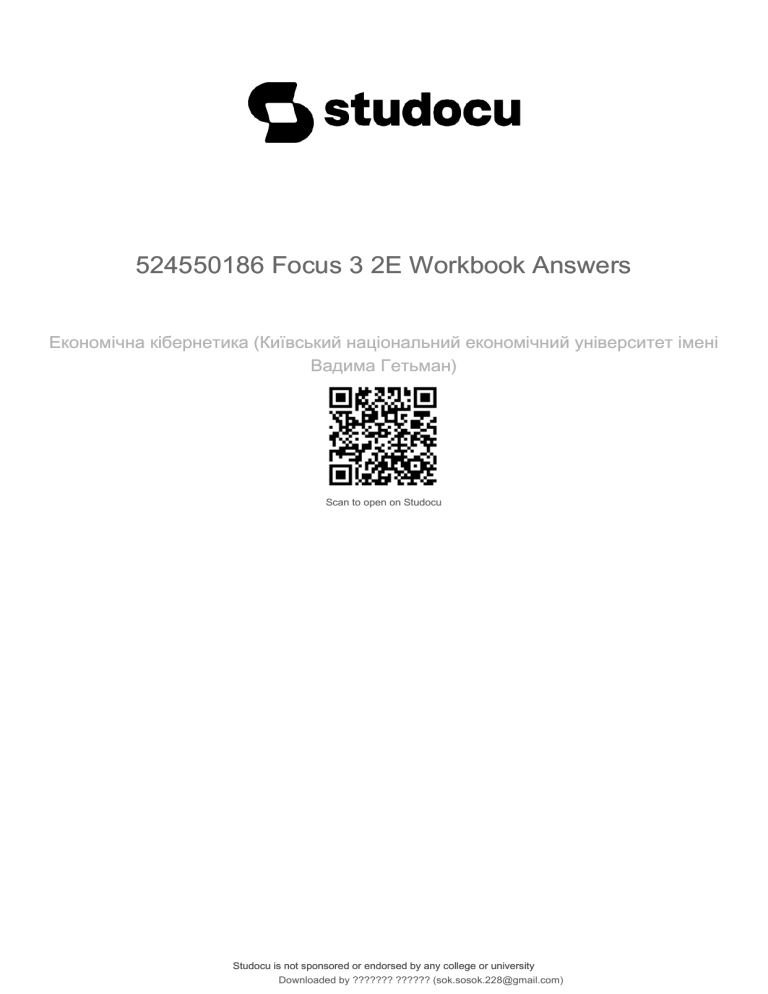 Focus 3 2E Workbook Answers: Key for English Learners