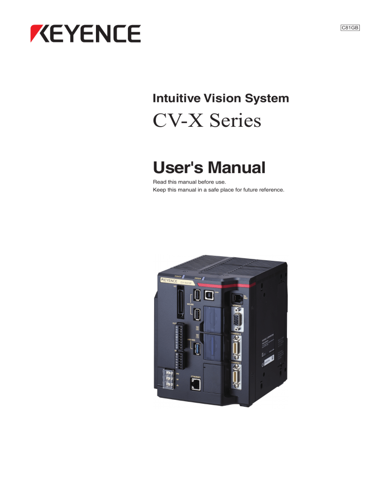 Keyence CV-X Series Vision System User Manual