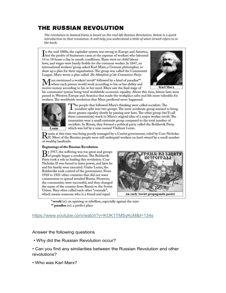 Russian Revolution: Causes, Marx, Lenin & Socialists