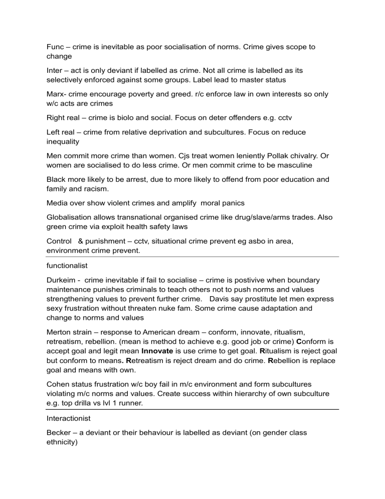 Sociology of Crime: Theories & Perspectives