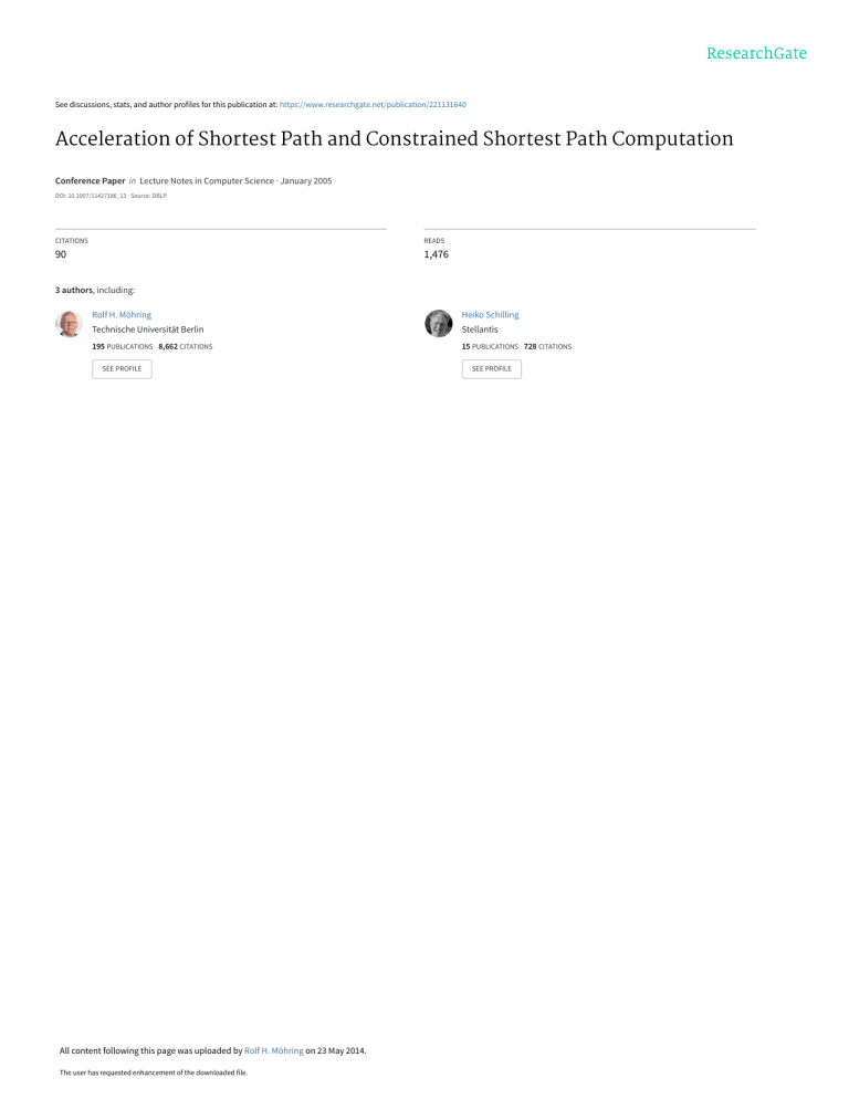 Shortest Path And Constrained Path Computation Acceleration