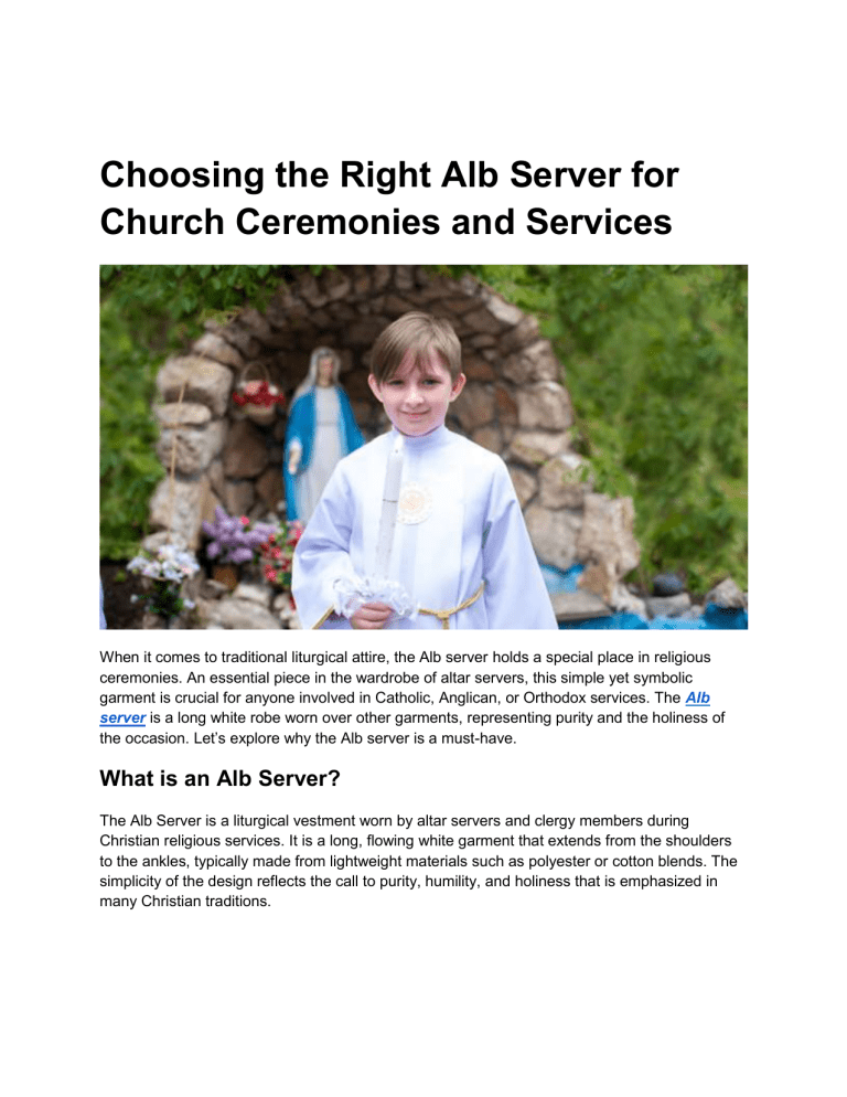 Choosing the Right Alb Server for Church Services