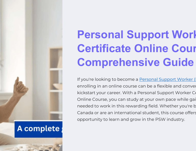 Personal Support Worker (PSW) Online Course Guide