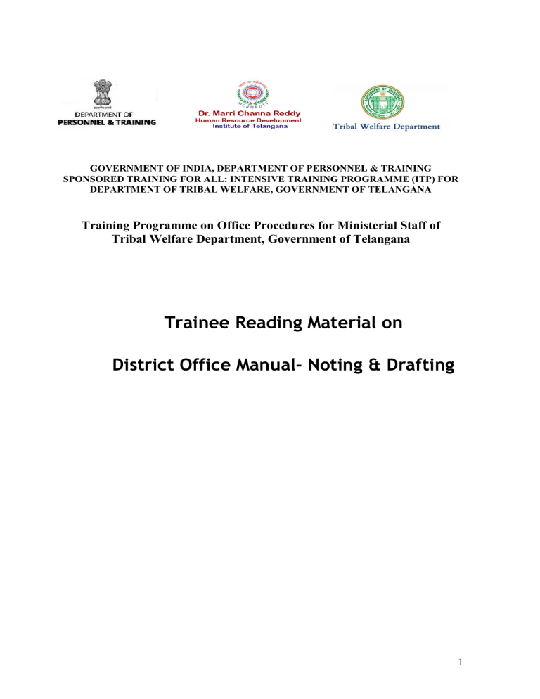 District Office Manual: Noting & Drafting Training Material