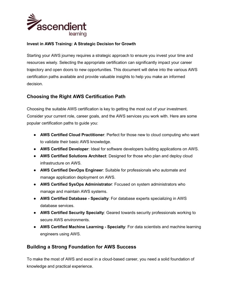 AWS Certification Training: A Strategic Guide