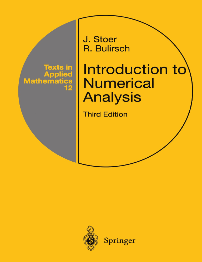 Introduction to Numerical Analysis, 3rd Edition