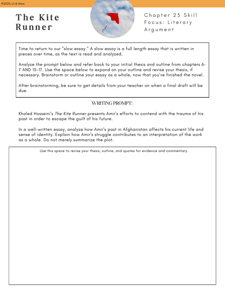 The Kite Runner: Literary Analysis & Essay Prep