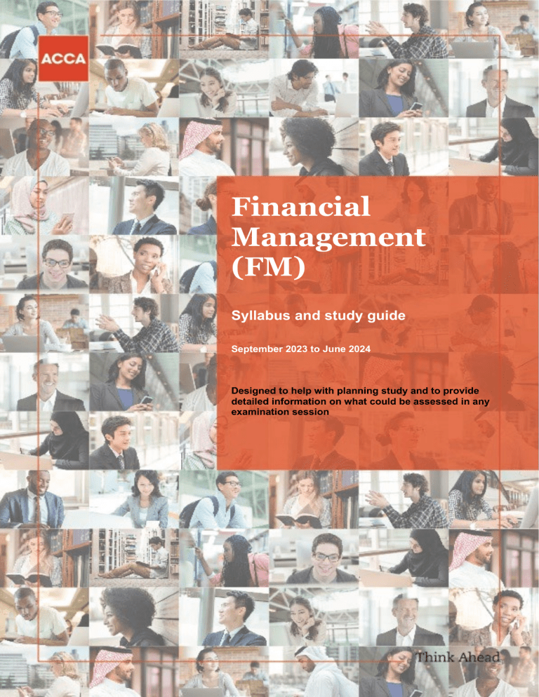 Financial Management (FM) Syllabus & Study Guide 2023-2024 | ACCA