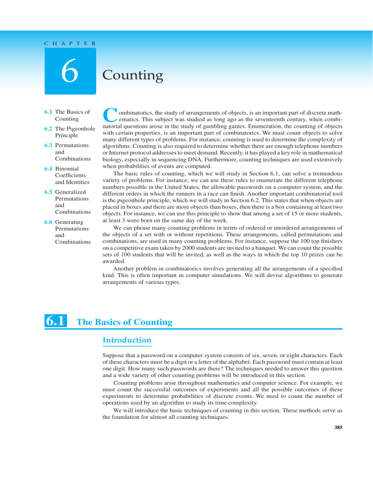 Combinatorics: Basics of Counting, Permutations, and Combinations