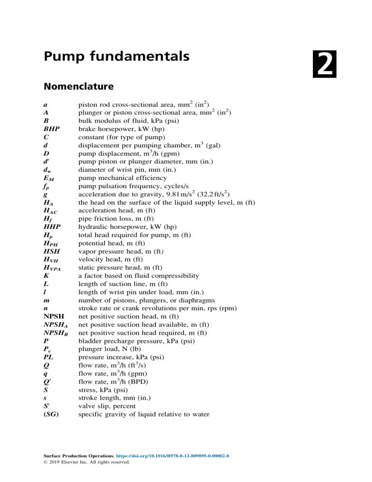 Pump Fundamentals: Types, Selection & Nomenclature