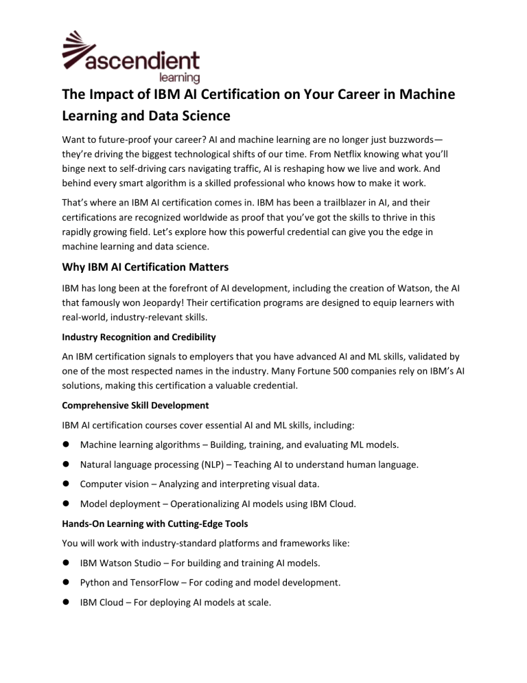 IBM AI Certification: Boost Your Machine Learning Career