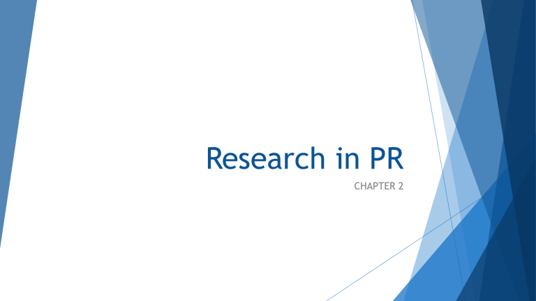 Research in PR: Strategies, Methods & Tools