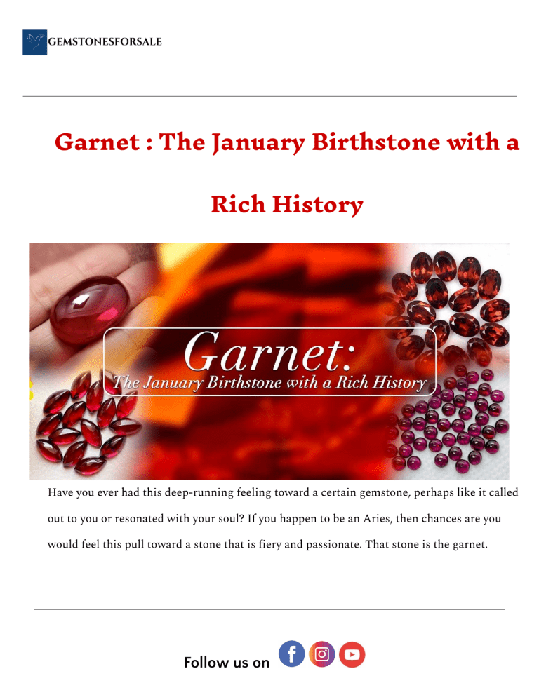 Garnet: January Birthstone & Aries Zodiac Connection