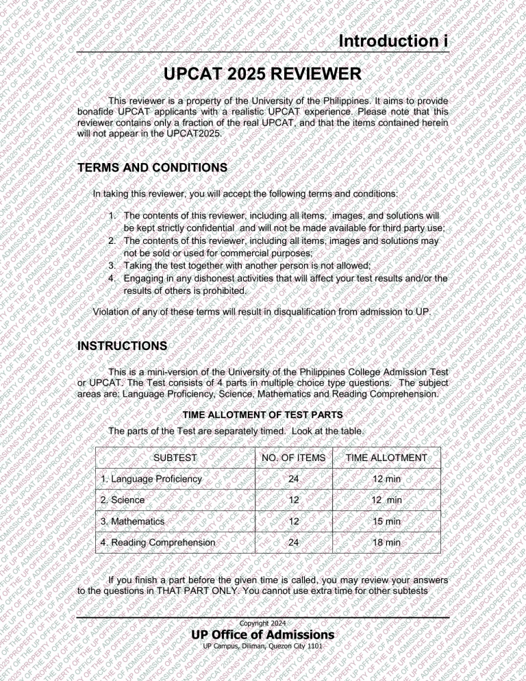 UPCAT 2025 Reviewer: Practice Test for College Admission
