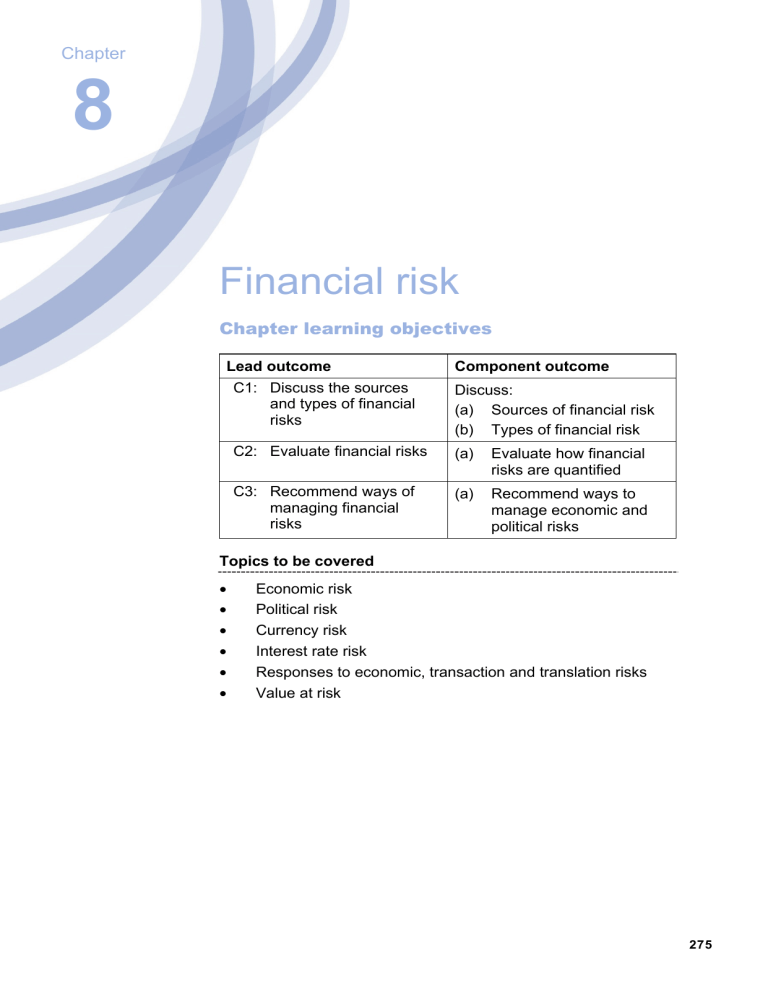 Financial Risk: Economic, Political, Currency, Interest Rate