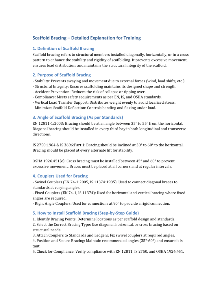 Scaffold Bracing: Training Guide for Stability & Safety