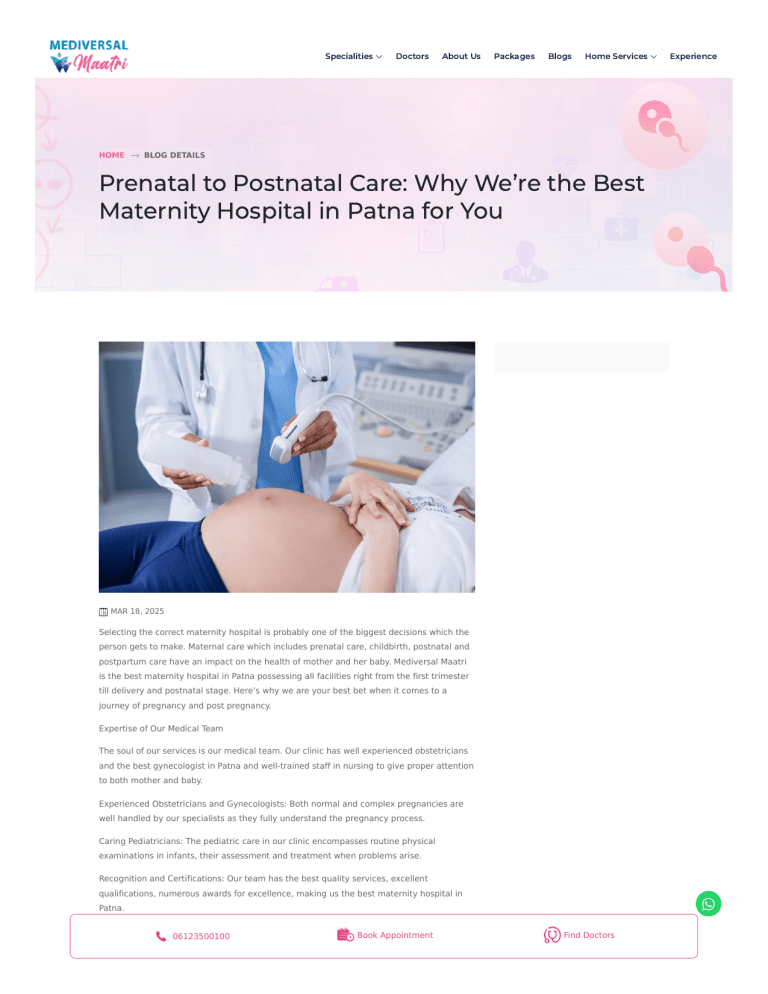 Prenatal & Postnatal Care: Best Maternity Hospital in Patna